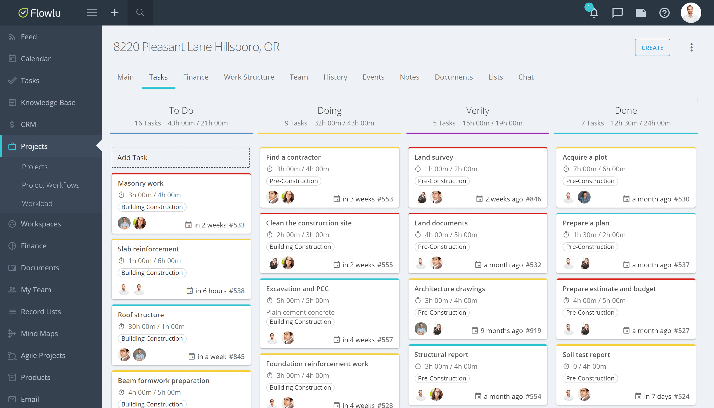 Construction Project Management Software | Flowlu