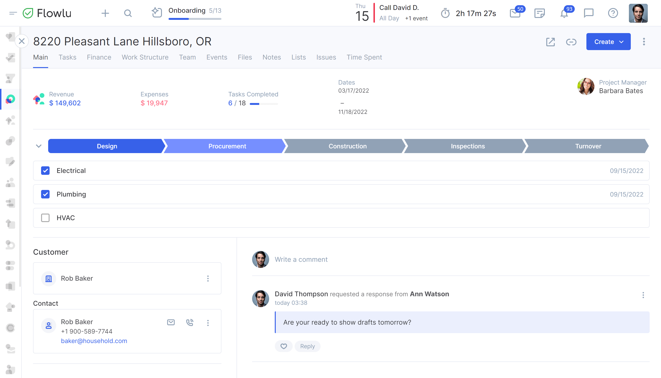 Construction Project Management Software | Flowlu