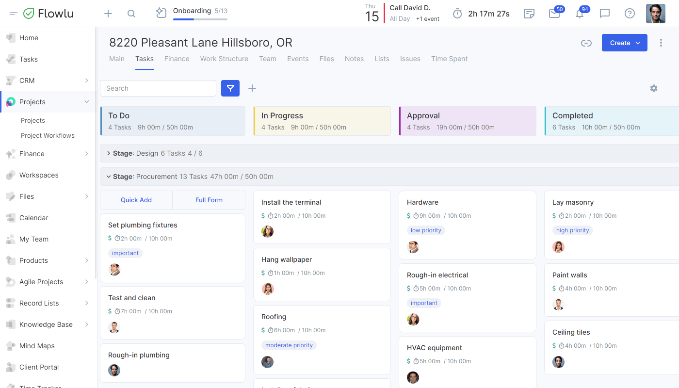 Construction Project Management Software | Flowlu